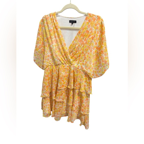 1. State | Dresses | State Floral Orange And Yellow Dress Sz L | Poshmark